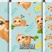 Lovable Sloth Fabric by the Yard / Cute Floral Animal Fabric / - Etsy