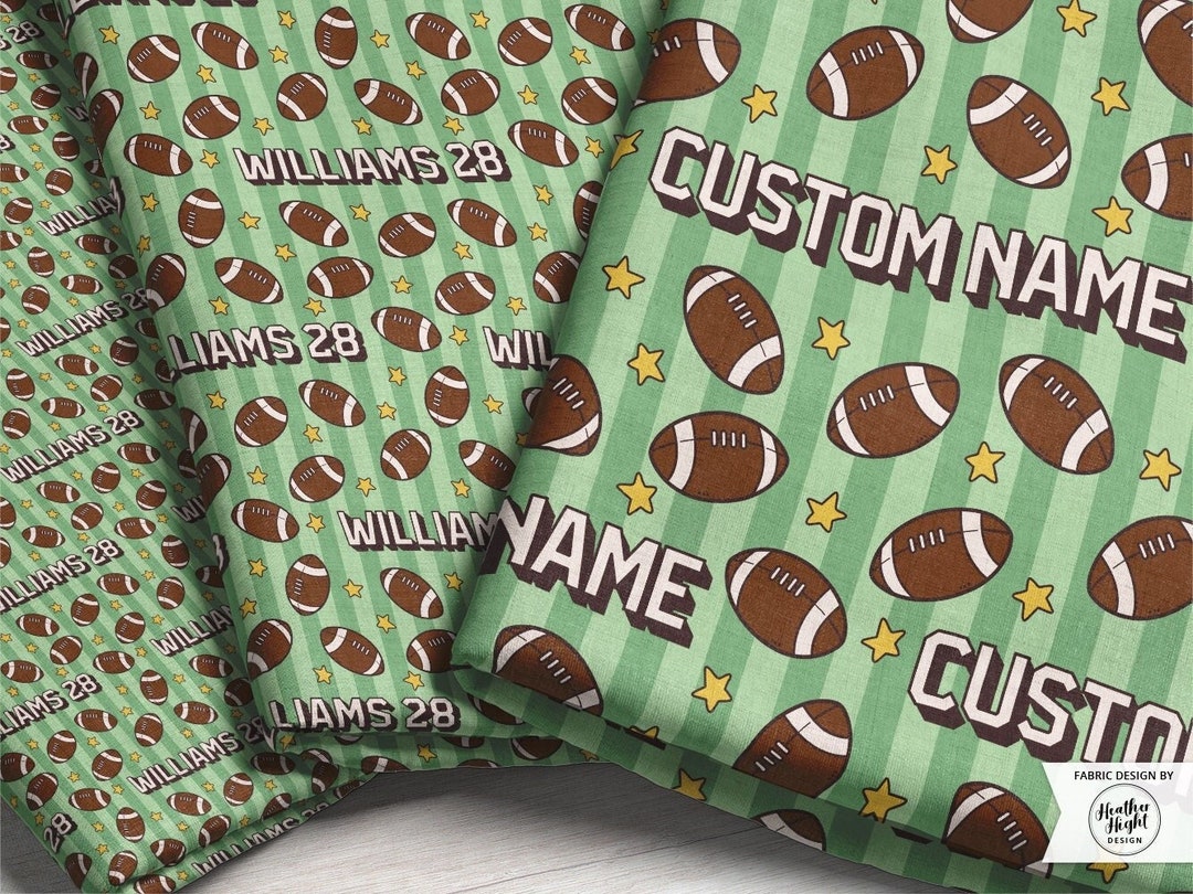 Personalized Football Fabric / Custom Name Fabric / Boys Personalized ...