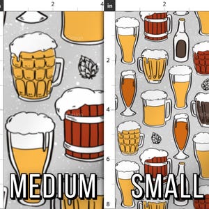 Beer Glass Fabric by the Yard / Adult Gift Project / Hops and Ale ...