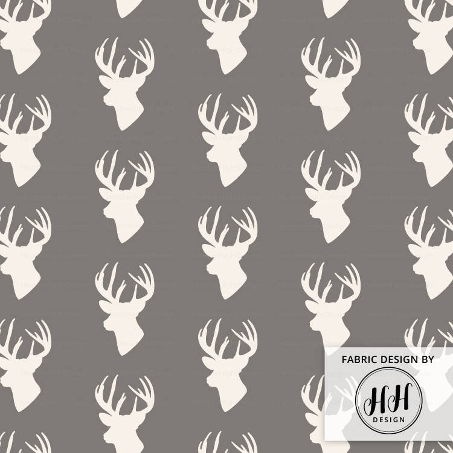 Deer Head Fabric Elk Fabric Silhouette Decor Fabric - Etsy