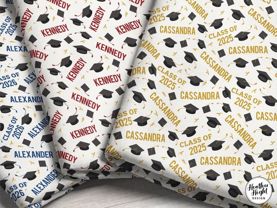 Personalized Graduation Fabric / Custom Grad Name Fabric / Pick Your ...