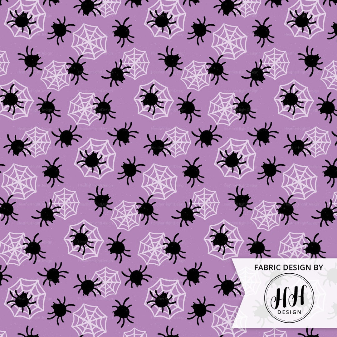 Halloween Spider Fabric by the Yard / Spider Web Fabric / Kids Fabric ...