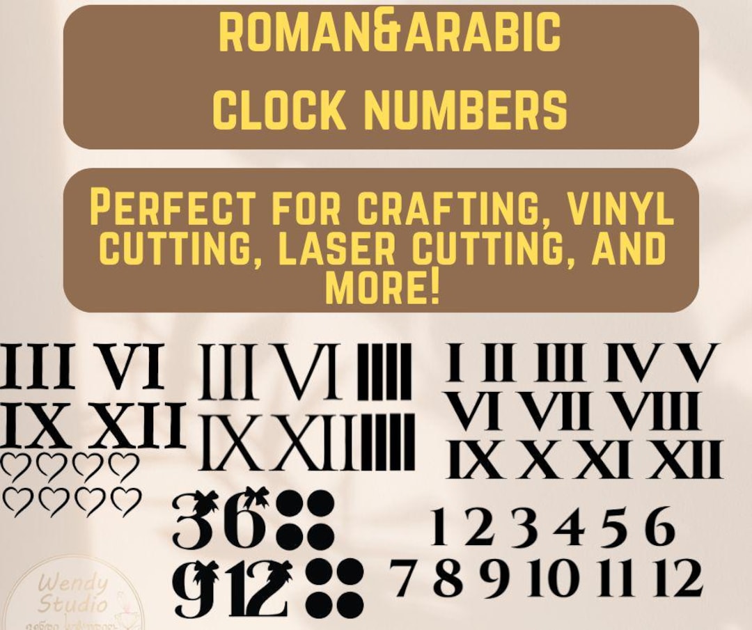 Clock Face Svg, Clock Numbers Svg, Roman Arabic Clock Numbers, Clock ...
