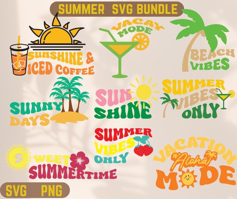 Summer SVG Bundle | Layered Beach SVG Cut Files for Cricut & Silhouette ...