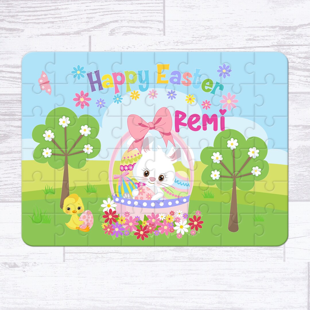 Personalized Easter Puzzle, Kids Easter Gift, Easter Basket Fillers for ...