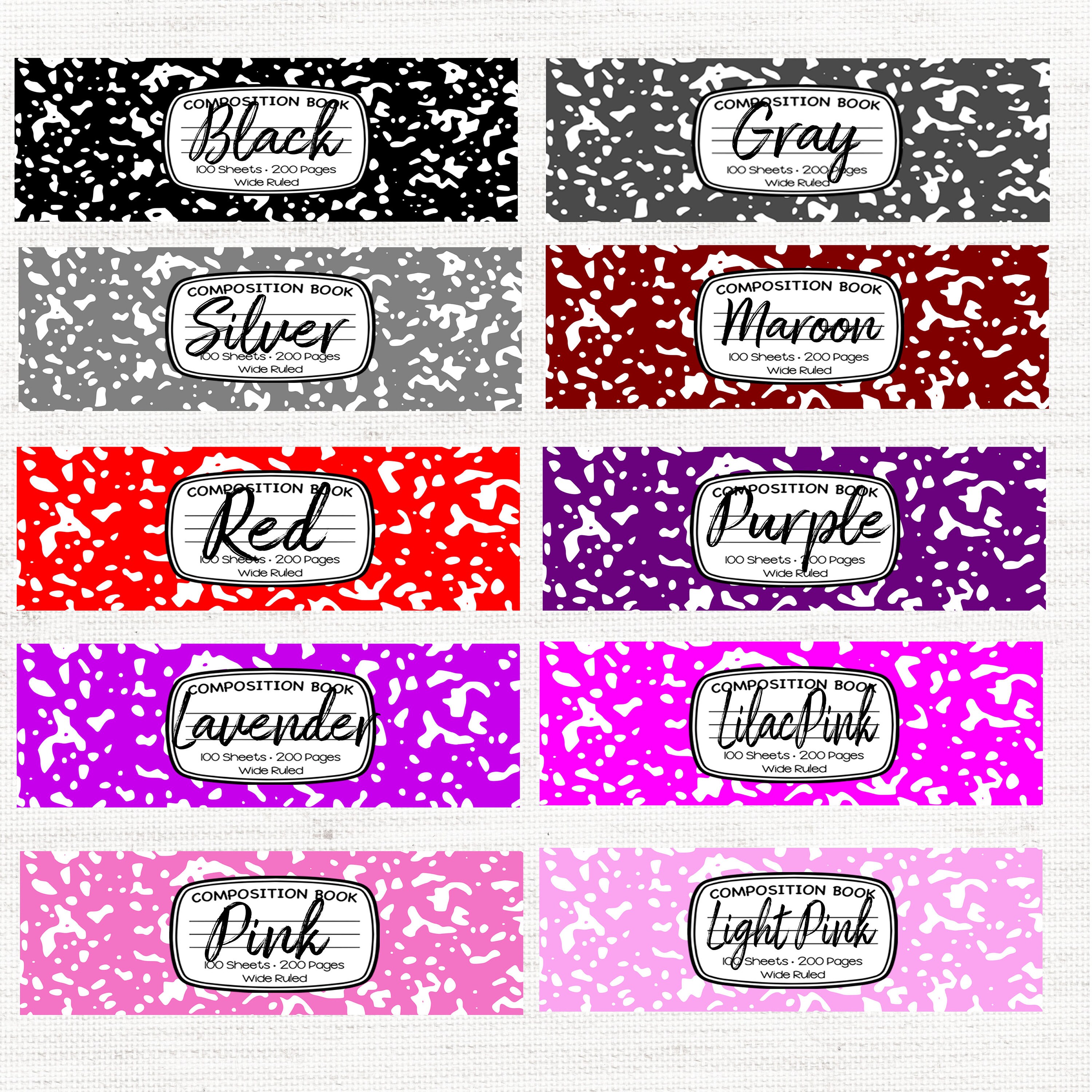 First Day of School Teacher Gift, Composition Book Pens, Personalized ...