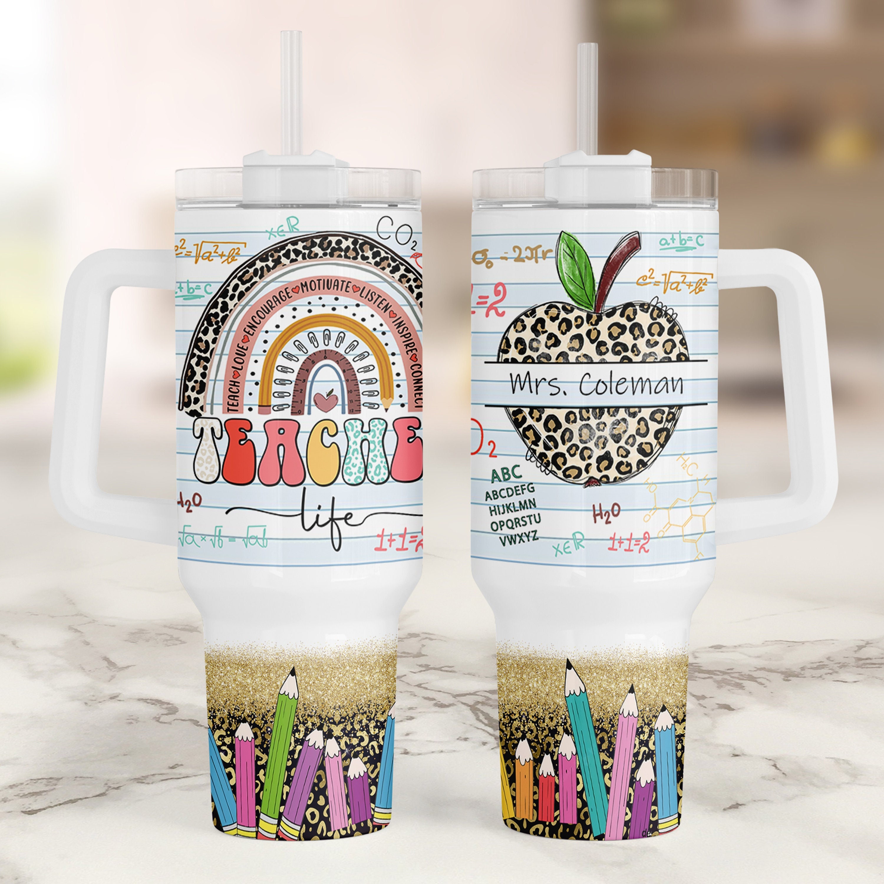 School Teacher Tumbler, 40oz Tumbler, Appreciation Gift, Personalized ...
