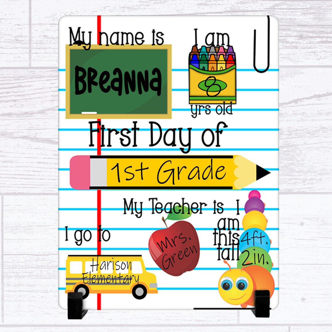 First Day of School Board Dry Erase Board Personalized First - Etsy