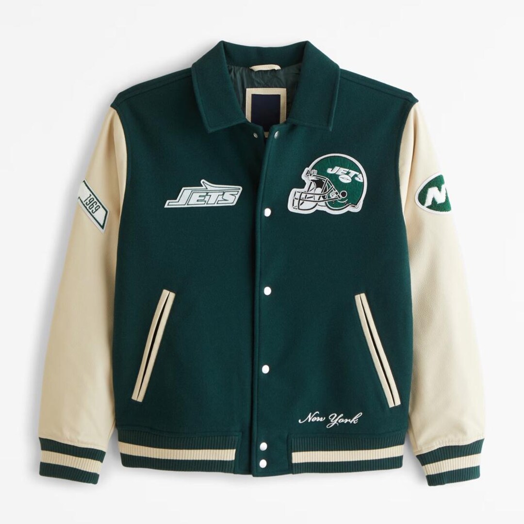 New York Jets Varsity Jacket | Inspired NFL Bomber Jacket 1968 Patch ...