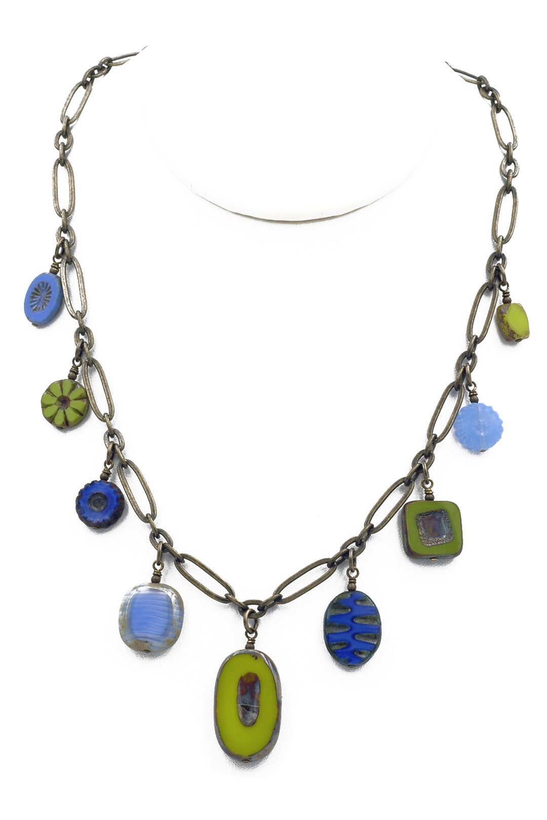 Phoebe Czech Glass Bead Dangle Necklace - Etsy