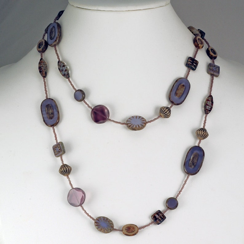 Miranda Long Czech Glass Bead Necklace - Etsy