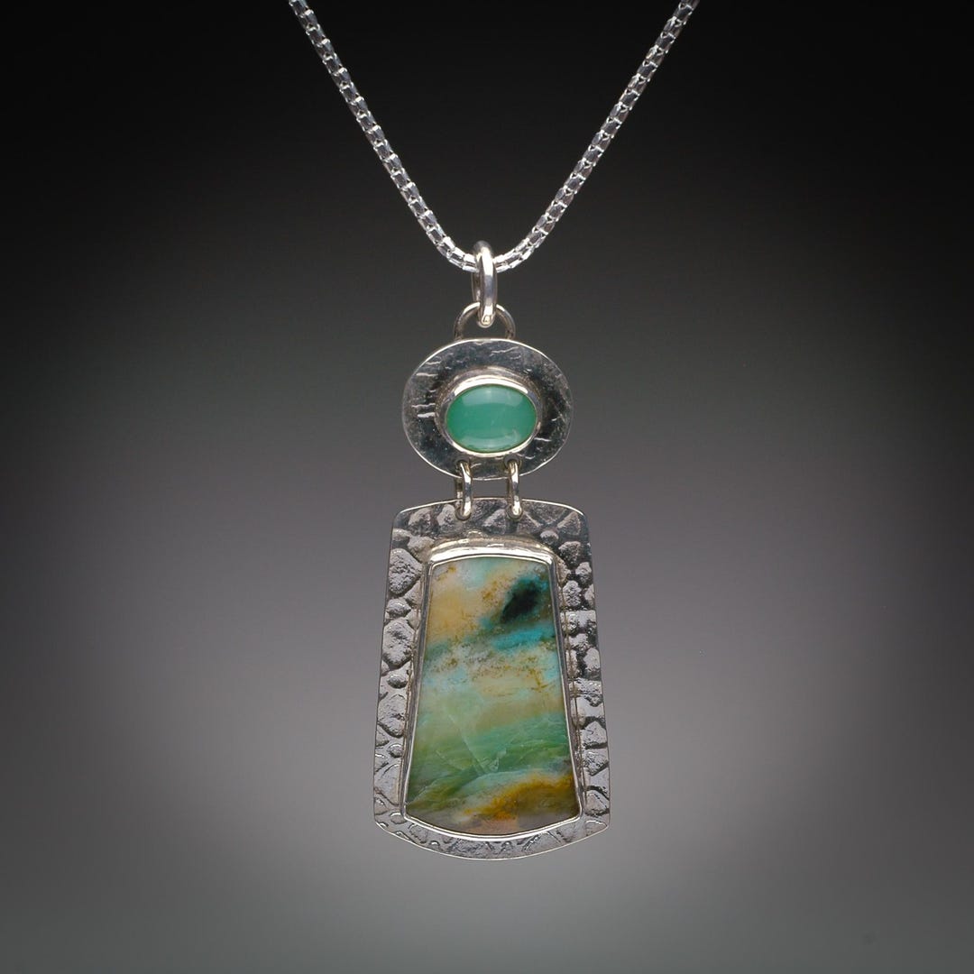 Opalized Petrified Wood and Chrysocolla - Etsy