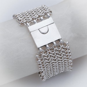 Flat Mesh Chain Maille Bracelet - Etsy