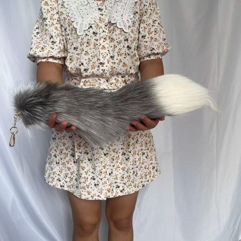 18” Big Fox Tails Therian Tails Ethical Taxidermy Tail Cosplay: Gray ...