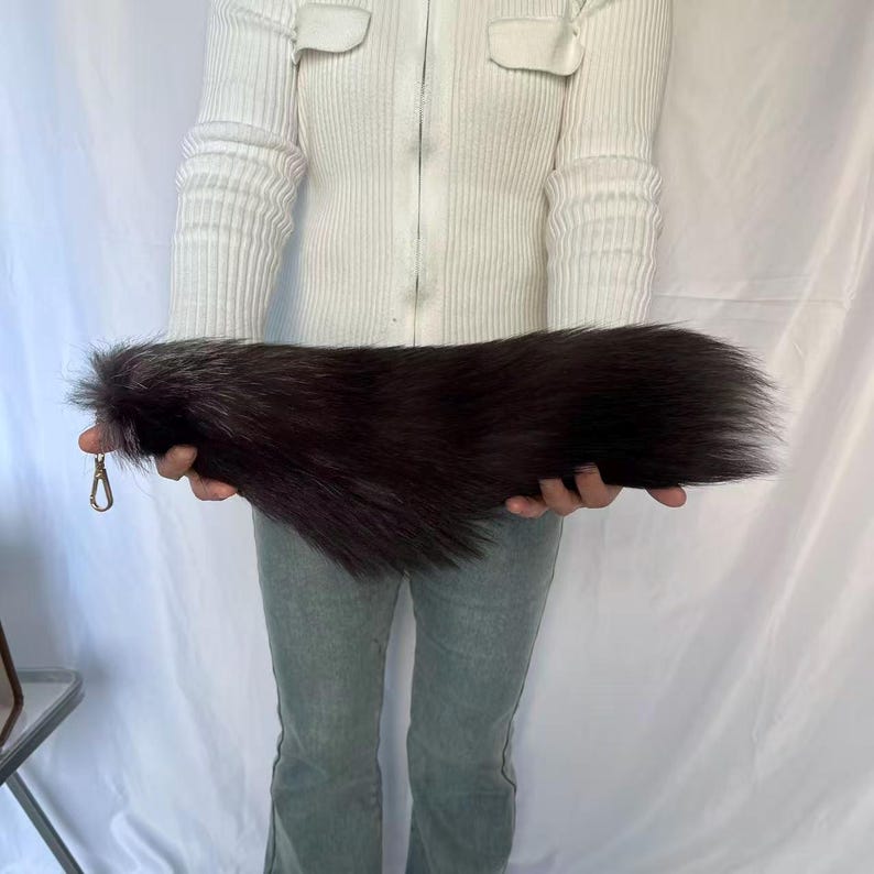 17” Big Fox Tails Therian Tails Ethical Taxidermy Tail Cosplay: Black ...