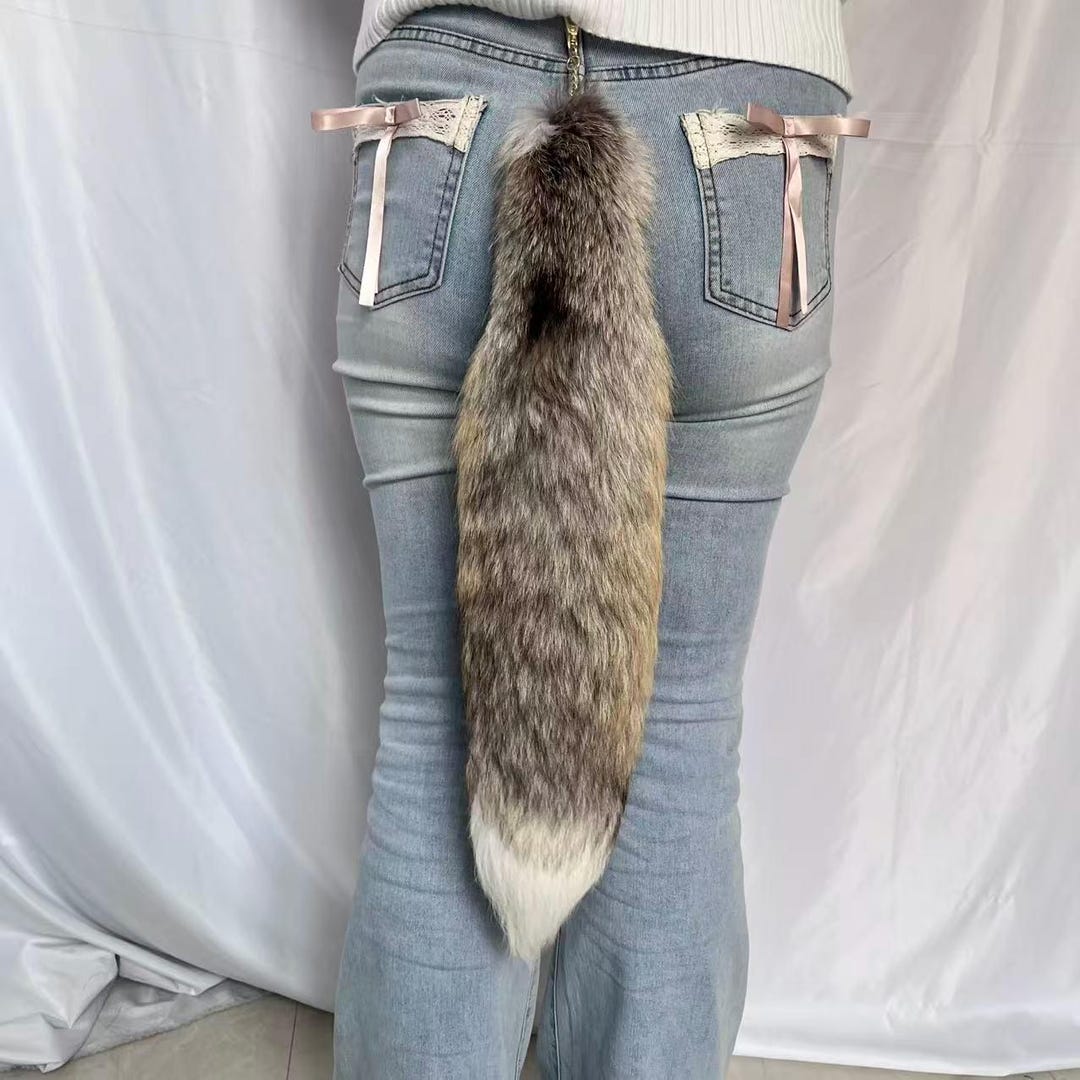 20” Big Fox Tails Therian Tails Ethical Taxidermy Tail Cosplay: Gray ...