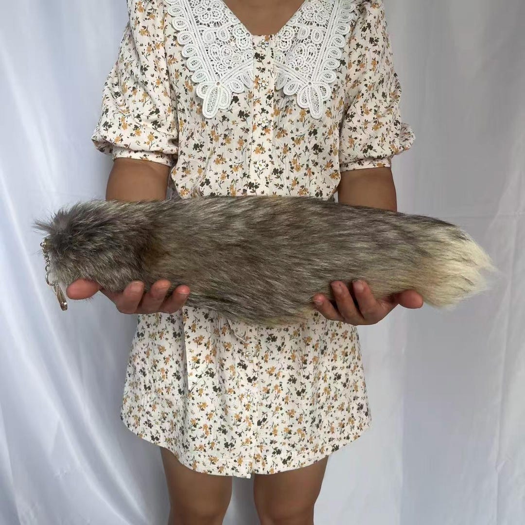 18” Big Fox Tails Therian Tails Ethical Taxidermy Tail Cosplay: Gray ...