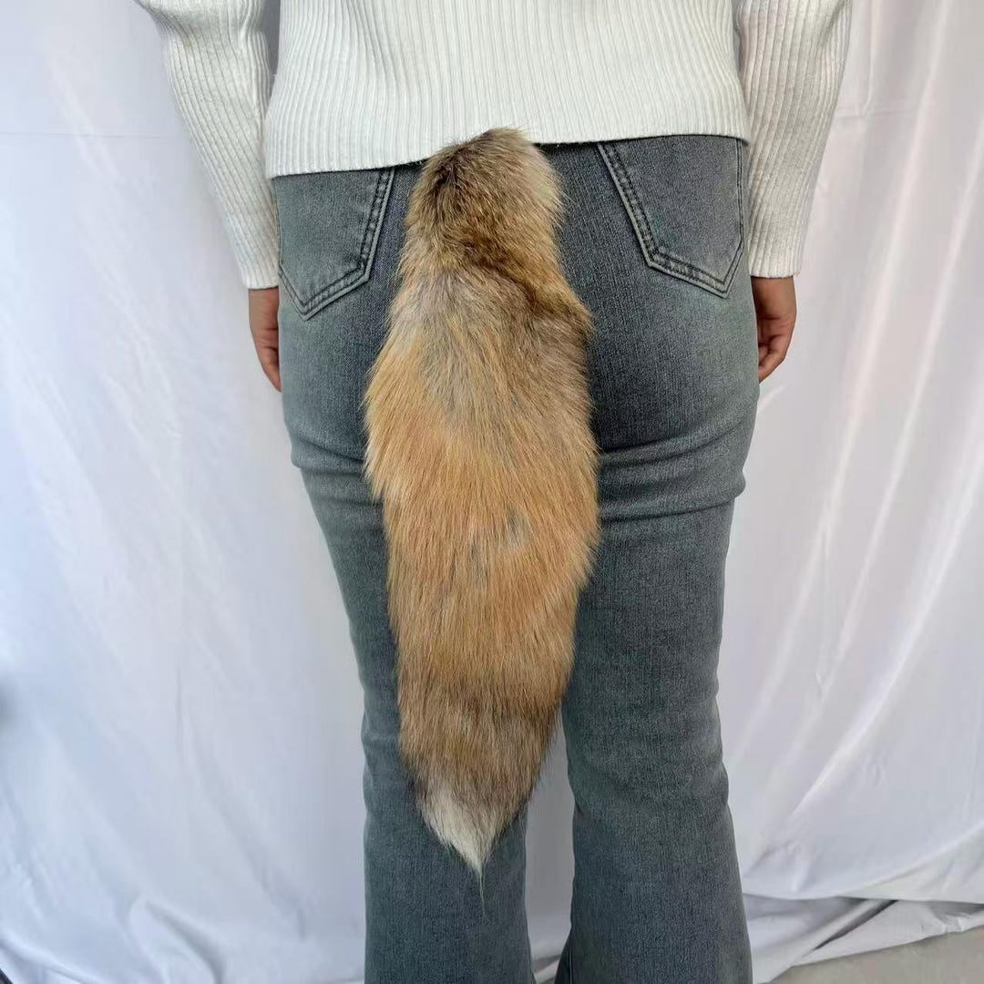 17” Therian Tails Big Fox Tails Ethical Taxidermy Tail Cosplay: Brown ...