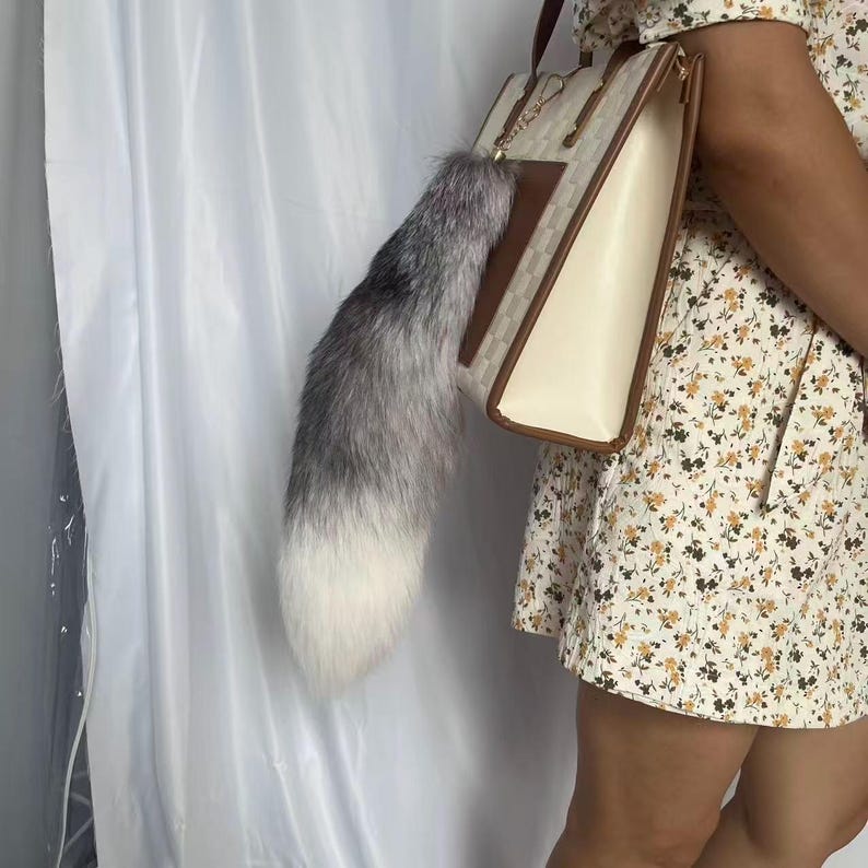18” Big Fox Tails Therian Tails Ethical Taxidermy Tail Cosplay: Gray ...