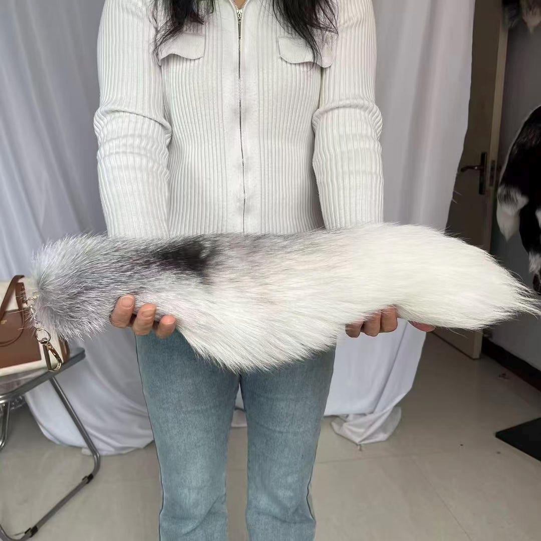 19” Big Fox Tails Therian Tails Ethical Taxidermy Tail Cosplay: Gray ...