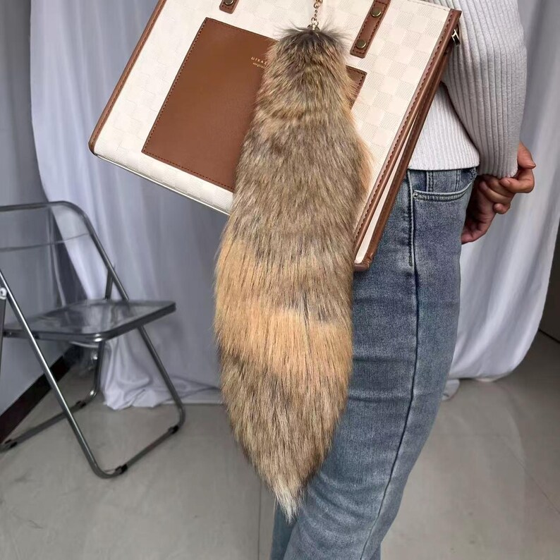17" to 18” Fox Tails Therian Ethical Taxidermy Tail Cosplay: Gold Gray ...