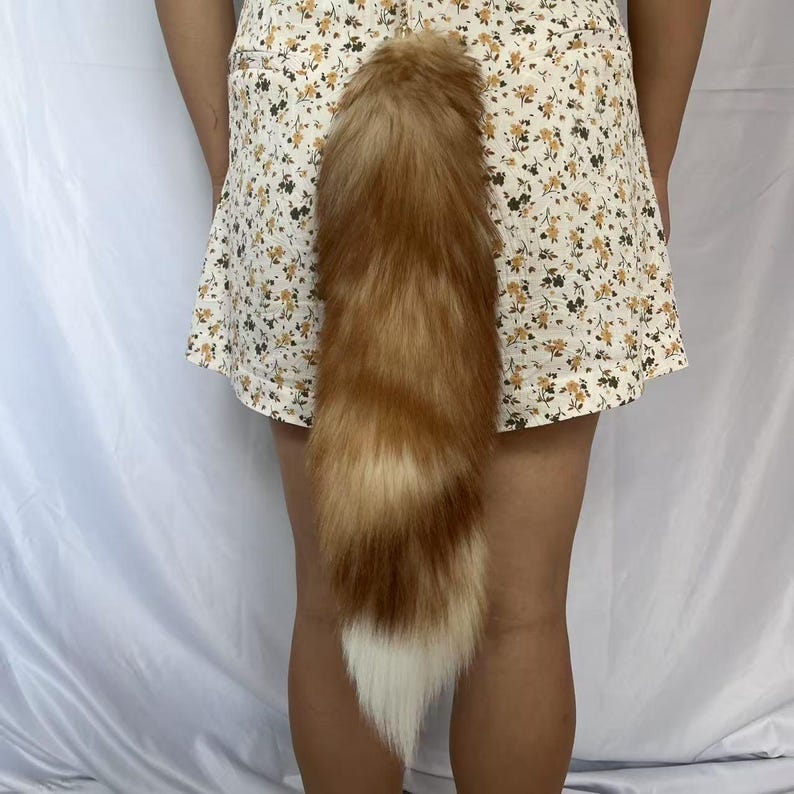 18” Big Fox Tails Therian Tails Ethical Taxidermy Tail Cosplay: Gold ...