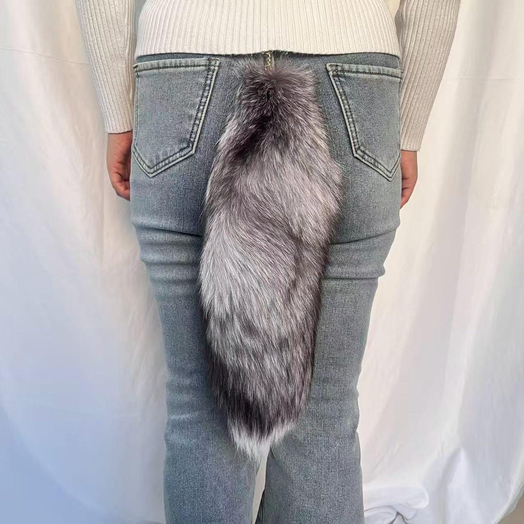 16” Big Fox Tails Therian Tails Ethical Taxidermy Tail Cosplay: Gray ...