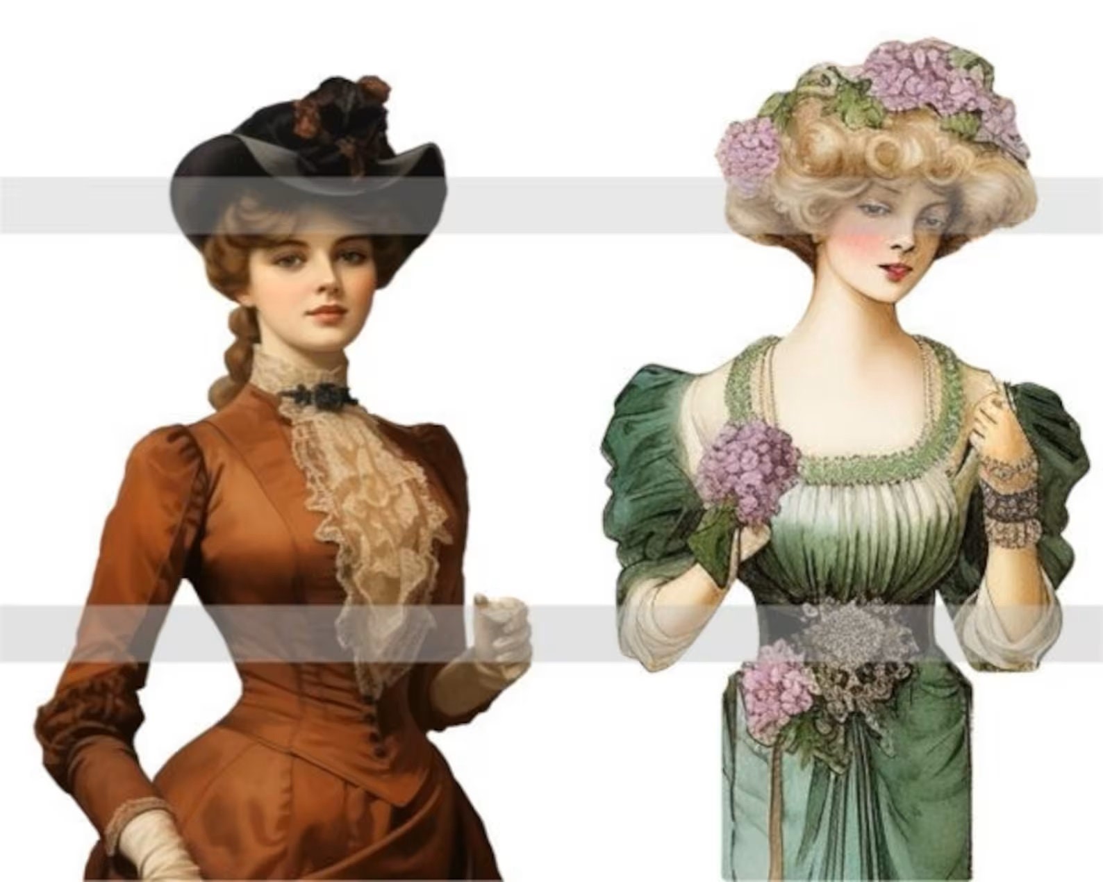 Victorian Women Paper Dolls, Digital Download, - Etsy