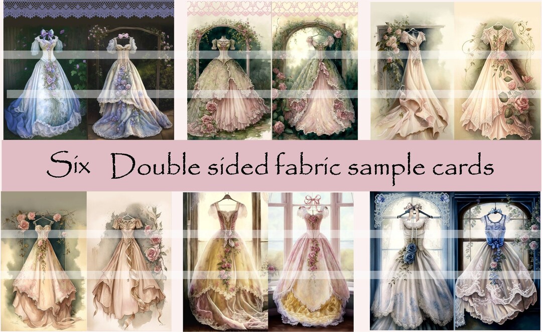 Double Sided Fabric Sample Cards -junk Journal, Pages, Tags, Cards ...