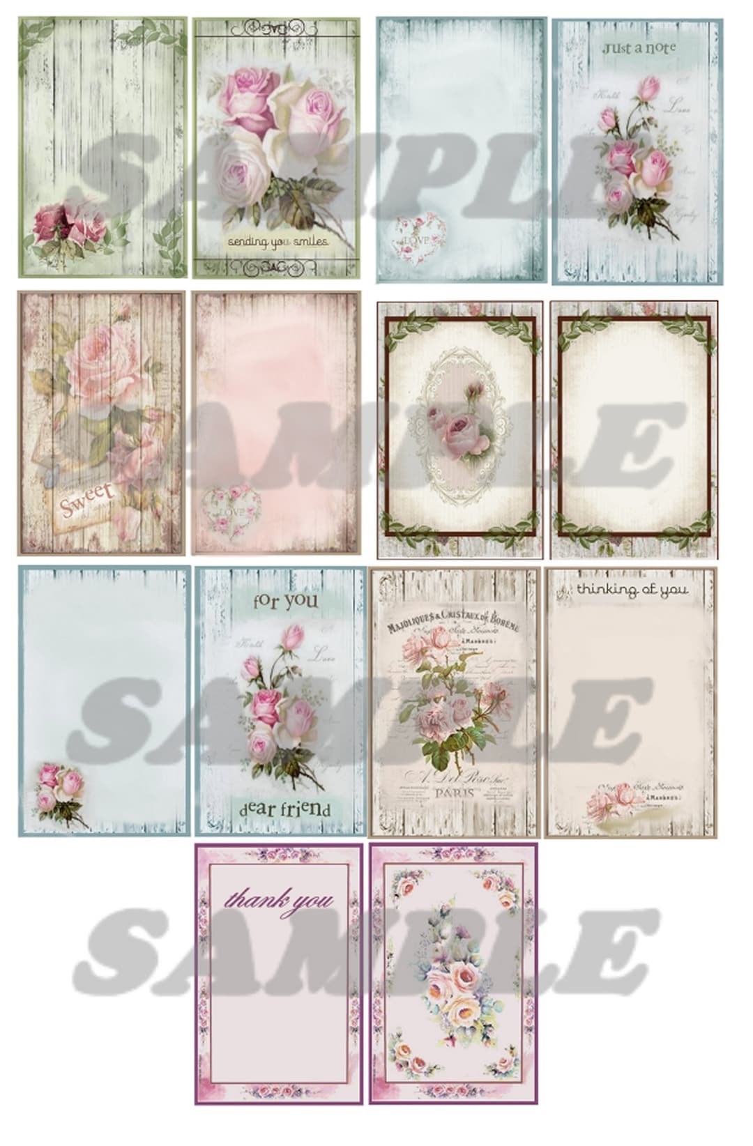 Notecards/ Inside Cards/ 7 Sets Digital Download - Etsy