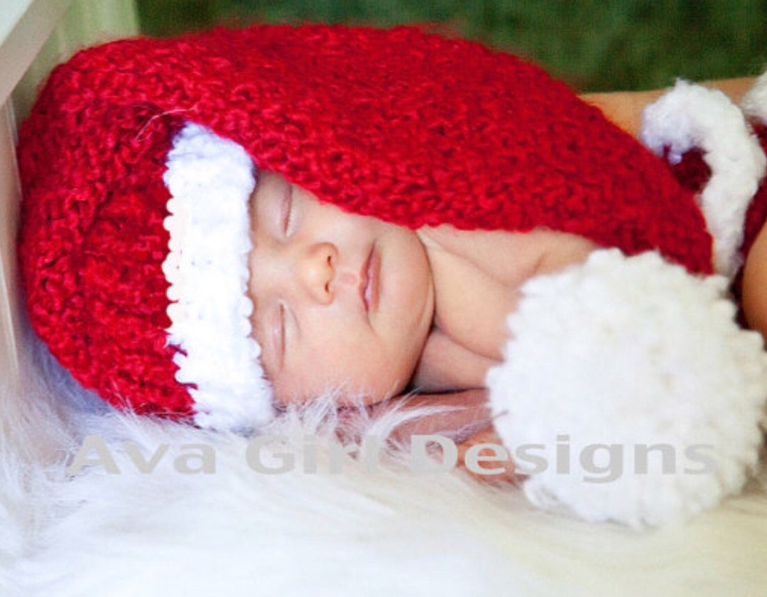 Christmas Baby Hats, Knit Santa Hats, Holiday Hats, Children Santa Hats ...
