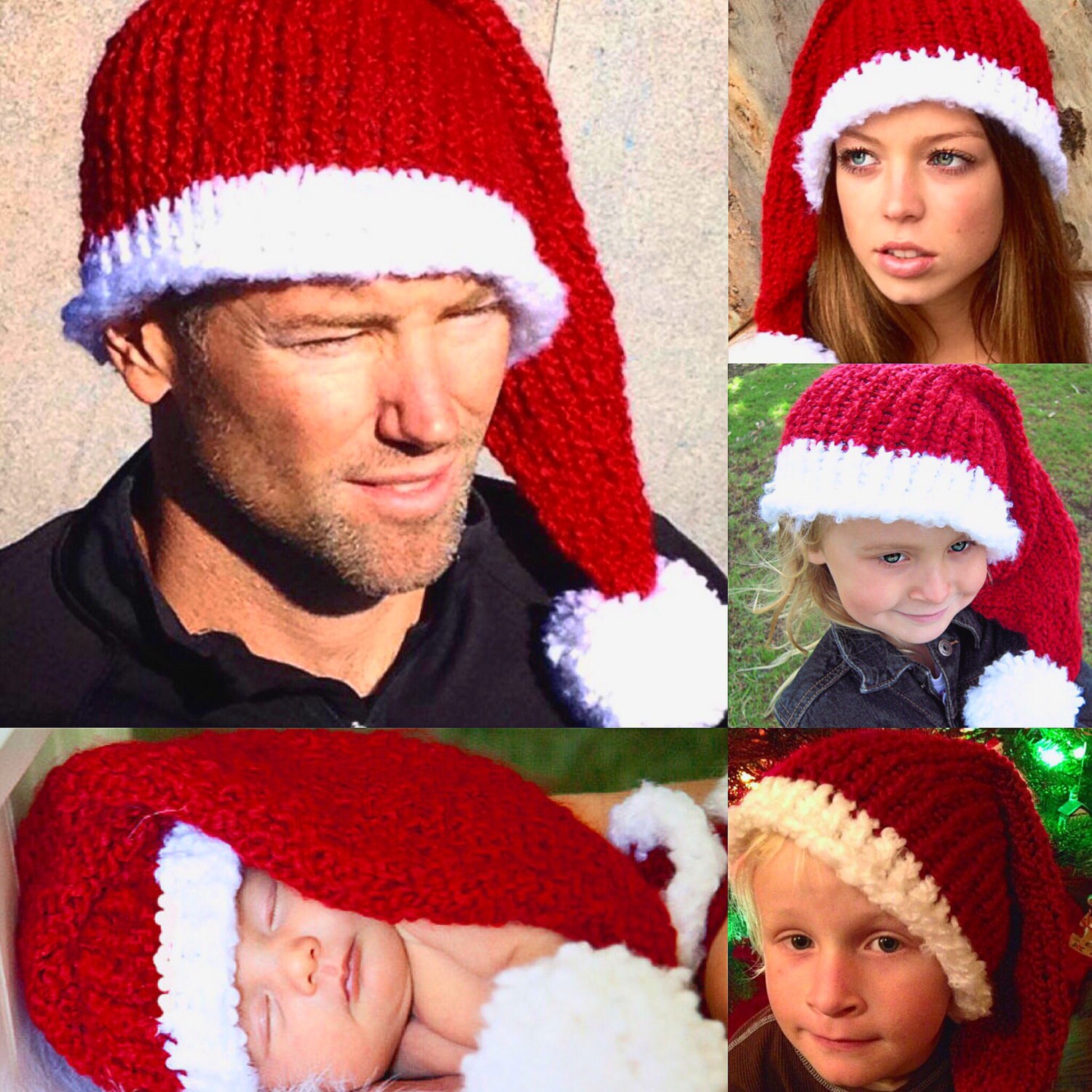 Knitted Santa Hat Baby Santa Hat Holiday Hats Christmas - Etsy