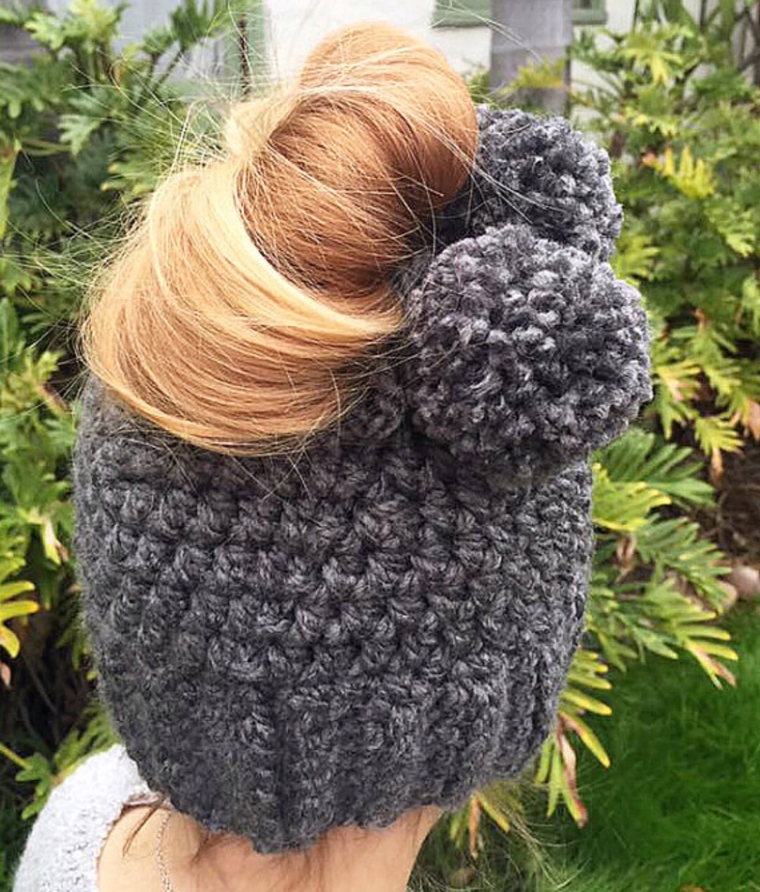 Messy Bun Hat Ponytail Hat Trendy Hat Open Top Hat Bun - Etsy