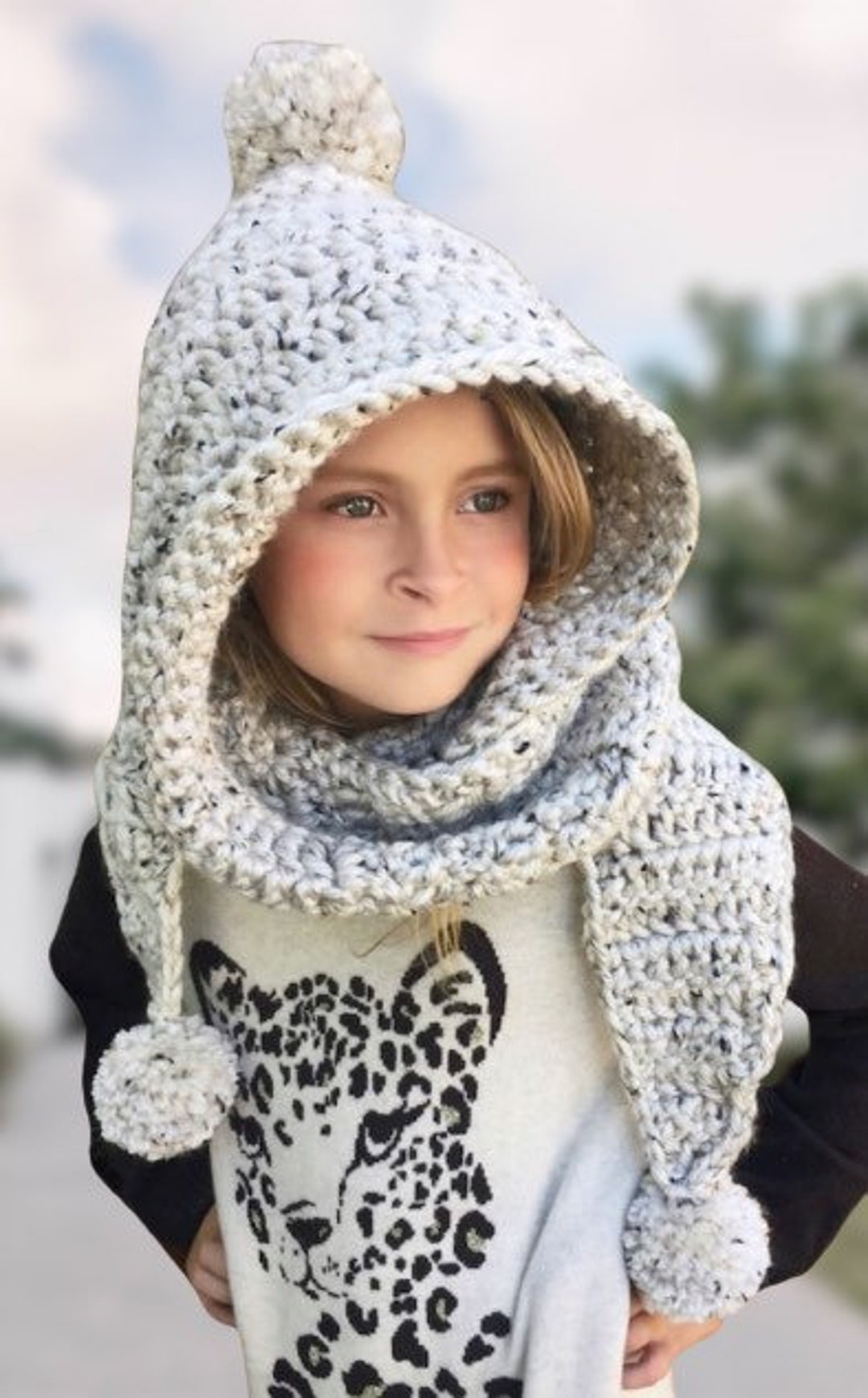 Hooded Scarf, Scarf, Hooded Neck Warmer, Gift for Women, Gift for Girls ...