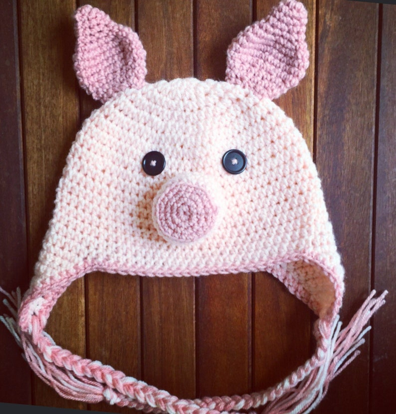Pig hat crochet pig hat pig baby pig hat adult pig hat | Etsy