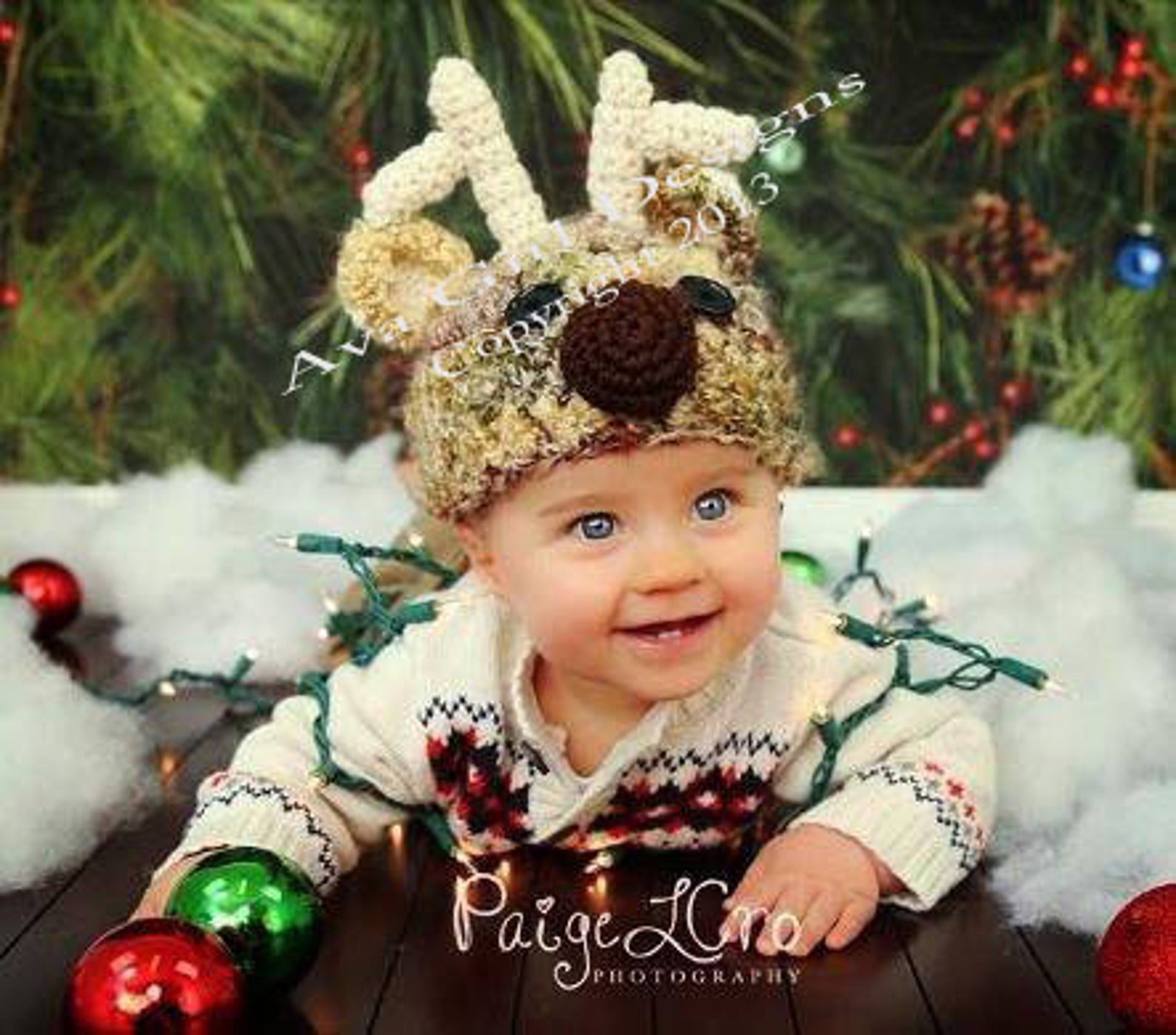Reindeer Hat Baby Reindeer Hat Christmas Hat Child Reindeer | Etsy
