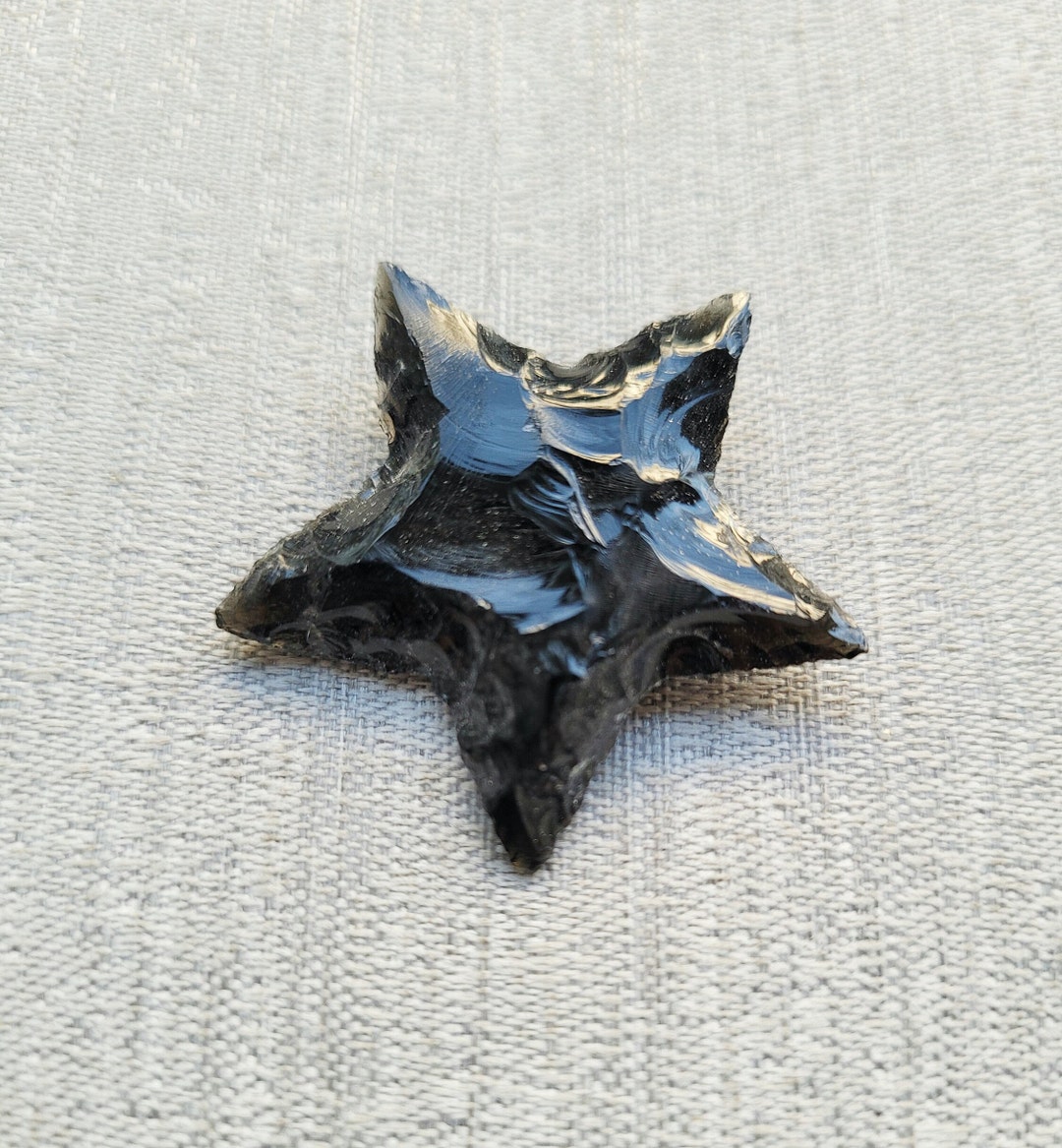 Black Obsidian Star Shape, Crescent Star, Black Star Obsidian, Obsidian ...