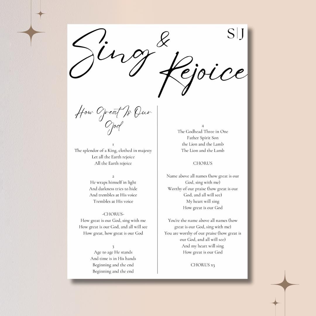 Wedding Hymn Sheet - Etsy