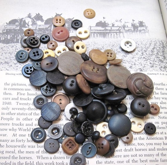 Vintage Buttons-destash-junk Journal-primitive-utility-work | Etsy