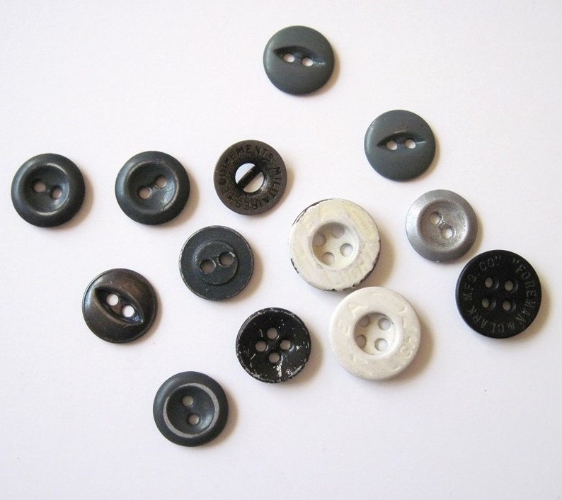 Vintage Buttons-destash-junk Journal-primitive-utility-work Clothes ...