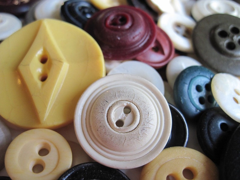Vintage Buttons-button Mix-destash-neutral-work - Etsy