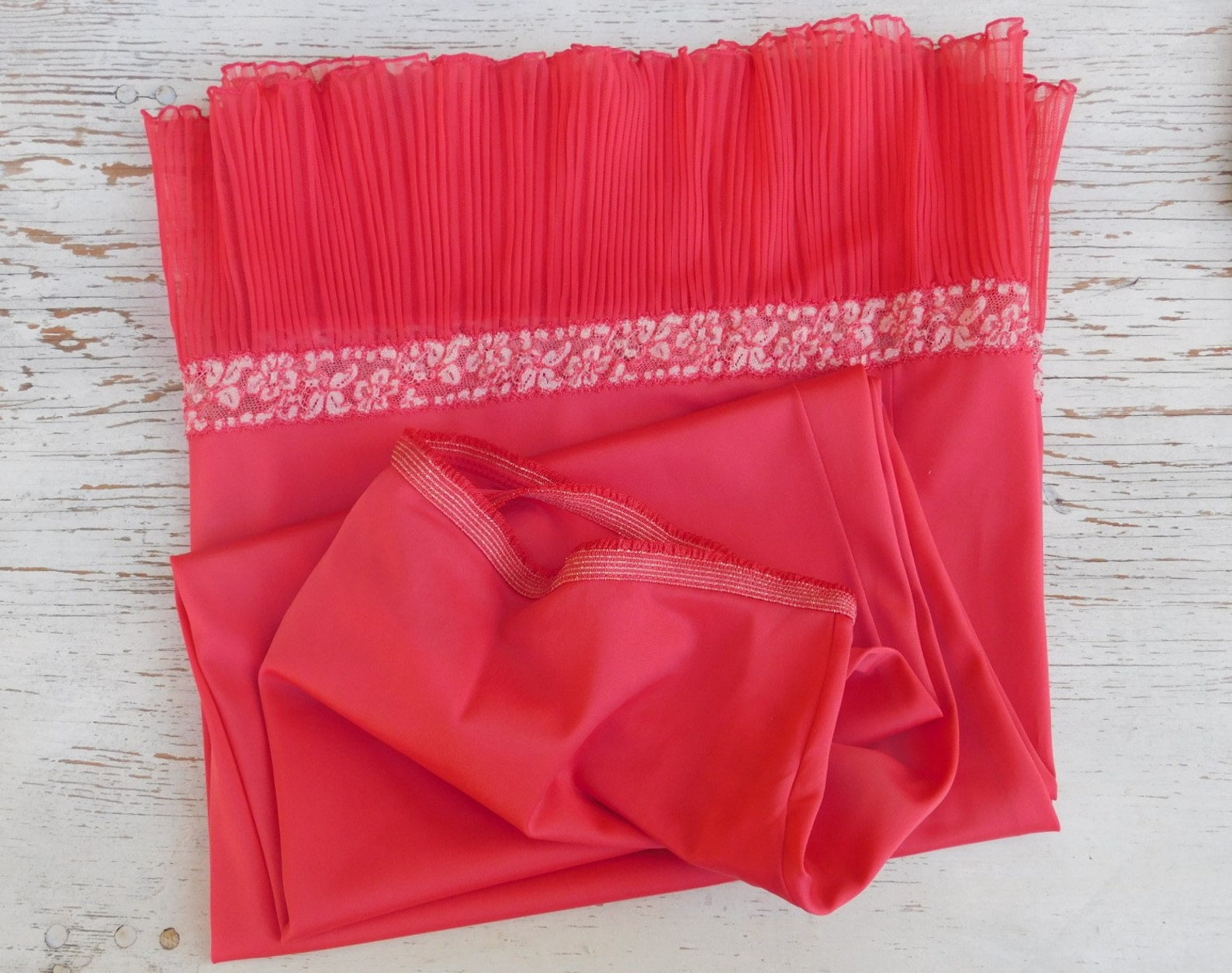 Vintage Slip-ruffle Hem-orange Slip-vanity Fair-half Slip-lace Slip ...