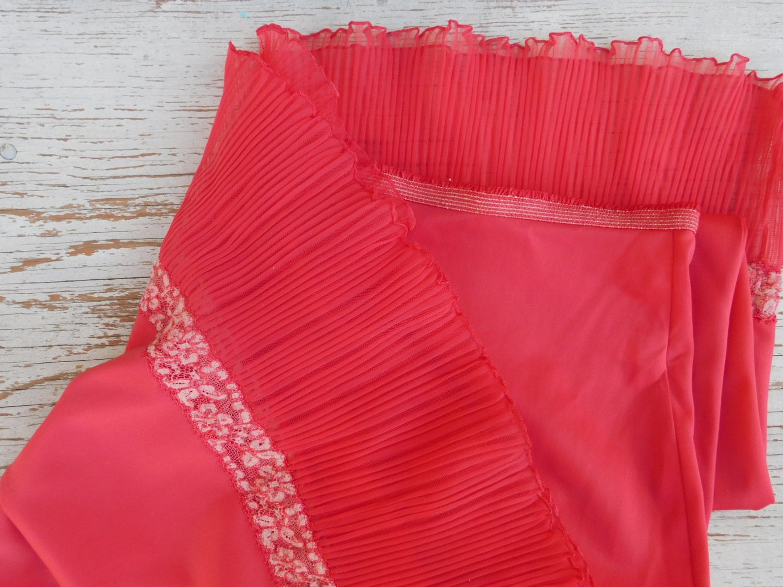 Vintage Slip-ruffle Hem-orange Slip-vanity Fair-half Slip-lace Slip ...