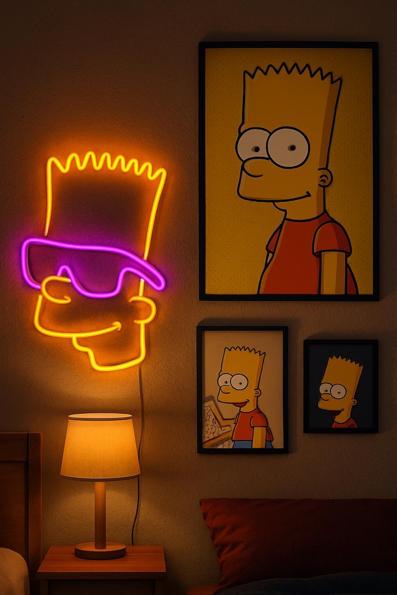 Bart Simpson Neon Sign – Handmade LED Wall Art, Simpsons Decor - Etsy