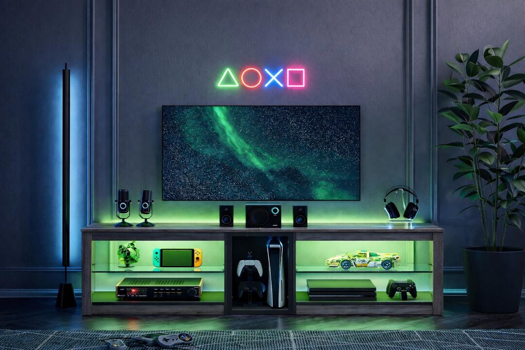 Playstation Controller Button Neon Sign – LED Wall Art for Gamer Room ...
