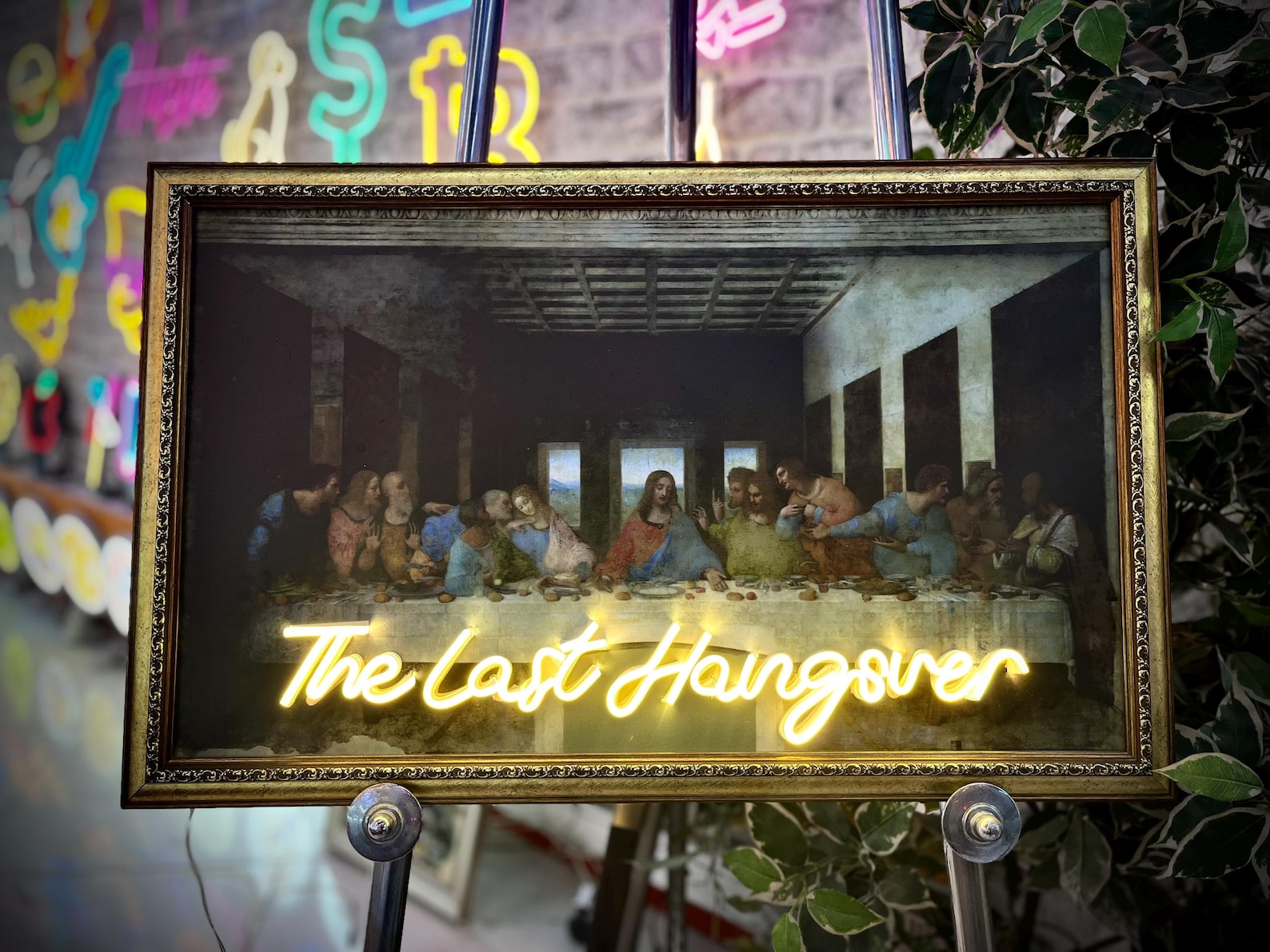 The Last Hangover Neon Sign - Last Supper Wall Art - Funny Neon Wall ...
