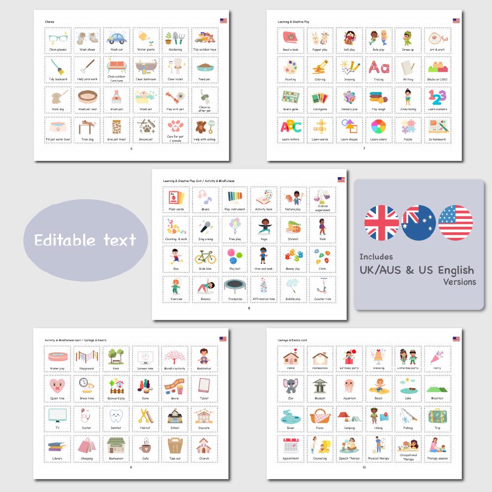 Editable Routine Cards and Charts for Kids Printable Visual Schedule ...
