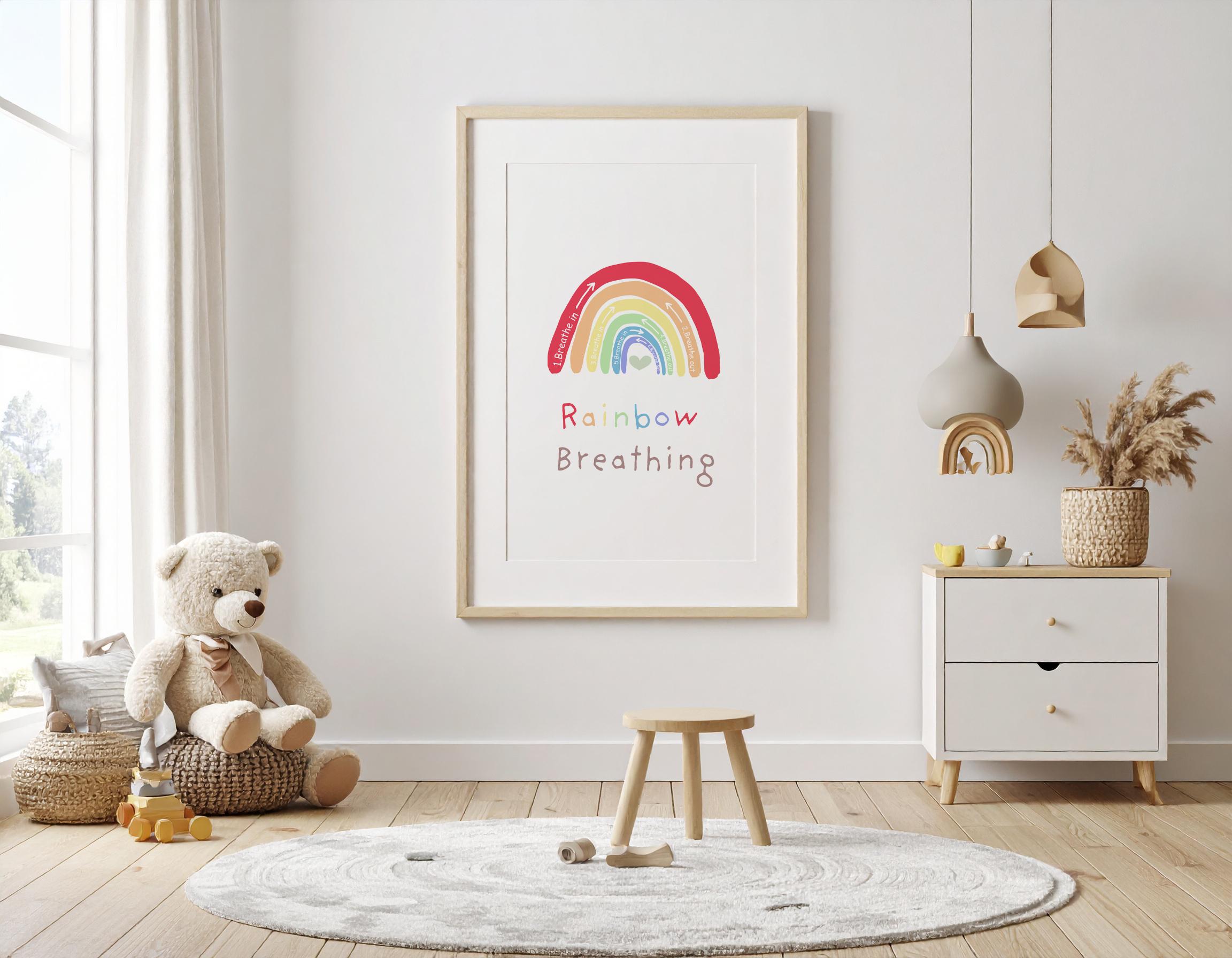 Rainbow Breathing Poster for Kids Mindfulness Emotional Regulation ...