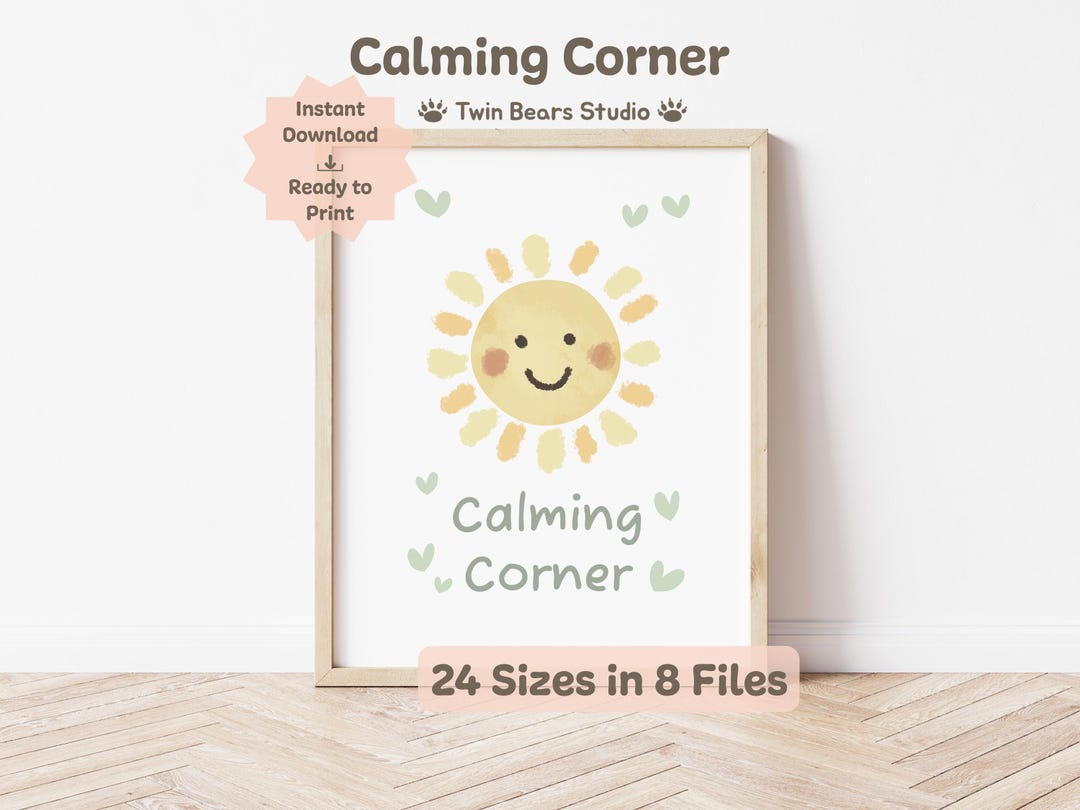 Calming Corner Wall Art for Kids Mindfulness Emotional Regulation ...