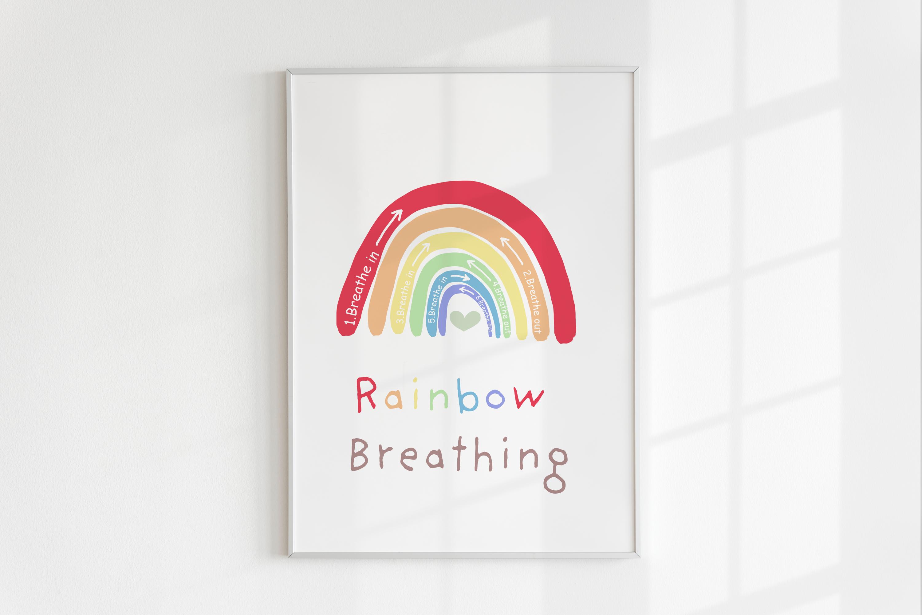 Rainbow Breathing Poster for Kids Mindfulness Emotional Regulation ...